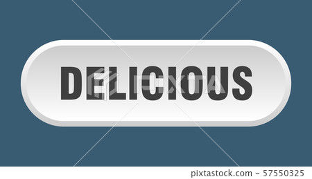 delicious button. delicious rounded white sign. - Stock Illustration ...
