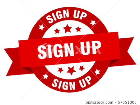 sign up ribbon. sign up round red sign. sign up - Stock Illustration ...