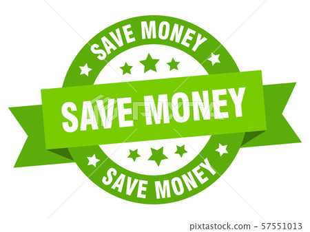 save money ribbon. save money round green sign. - Stock Illustration ...