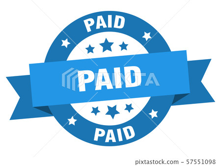 paid ribbon. paid round blue sign. paid - Stock Illustration [57551098 ...