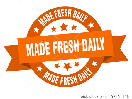 made fresh daily ribbon. made fresh daily round - Stock Illustration ...