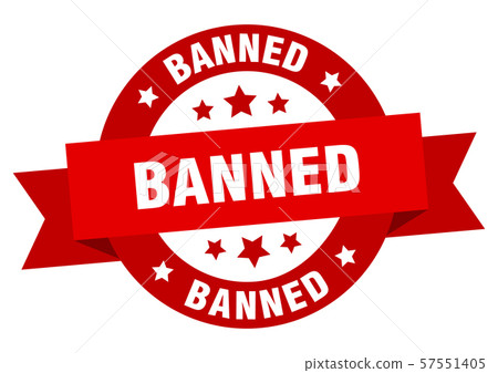 banned ribbon. banned round red sign. banned - Stock Illustration ...