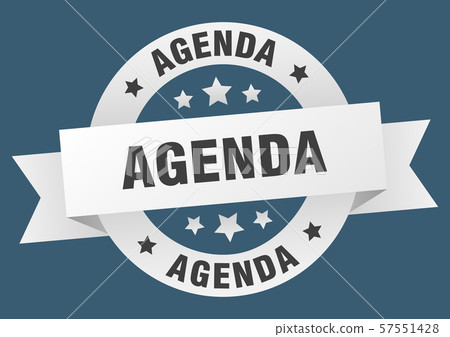 agenda ribbon. agenda round white sign. agenda - Stock Illustration ...