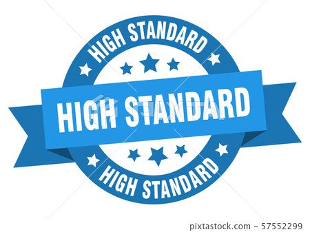 high standard ribbon. high standard round blue - Stock Illustration ...