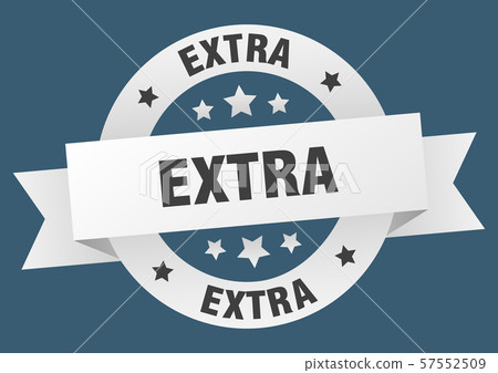 extra ribbon. extra round white sign. extra - Stock Illustration ...