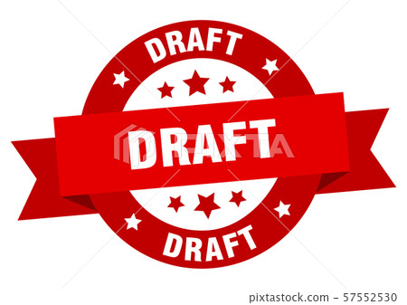 draft ribbon. draft round red sign. draft - Stock Illustration ...