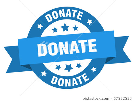 donate ribbon. donate round blue sign. donate - Stock Illustration ...