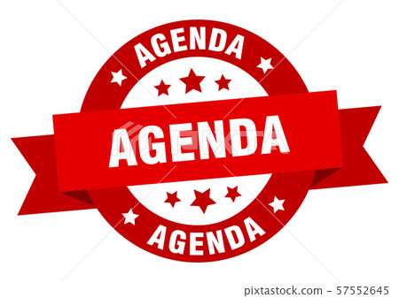 agenda ribbon. agenda round red sign. agenda - Stock Illustration ...