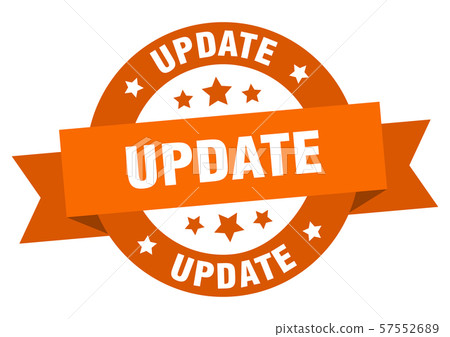 update ribbon. update round orange sign. update - Stock Illustration ...
