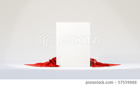 Box covered with red cloth. 3D rendering - Stock Illustration [57559988 ...
