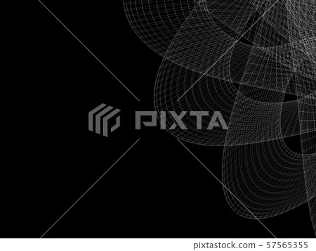 3d wire-frame mesh structure isolated on black - Stock Illustration ...