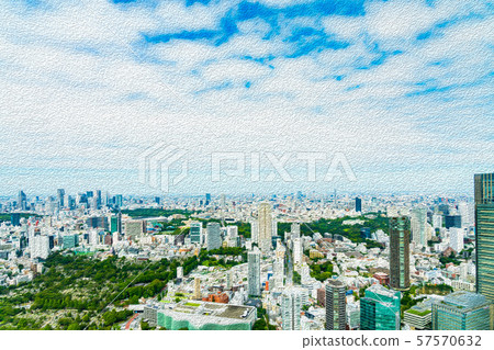 [Tokyo] City landscape - Stock Illustration [57570632] - PIXTA