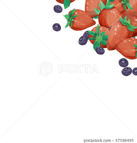 Strawberry corner frame - Stock Illustration [57586495] - PIXTA