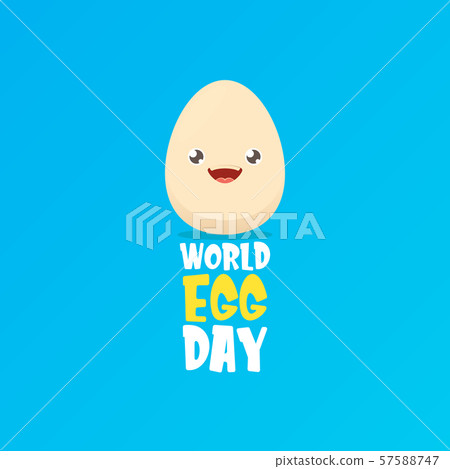 World egg day greeting card with vector funny... - Stock Illustration ...
