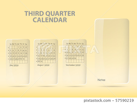 Calendar for third quarter of 2020 year template - Stock Illustration ...