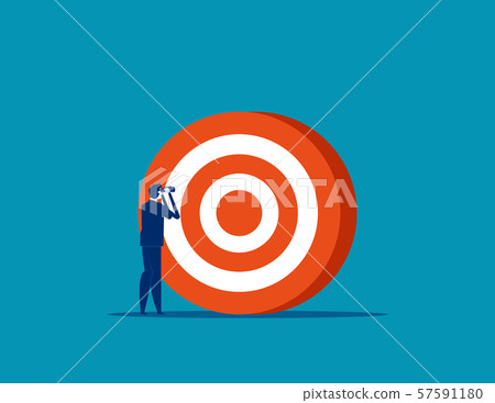 Businessman searching target. Concept business - Stock Illustration ...