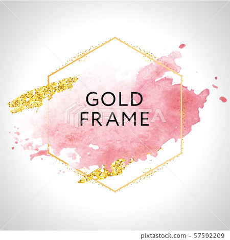 Gold frame paint Hand painted vector brush stroke. - Stock Illustration ...