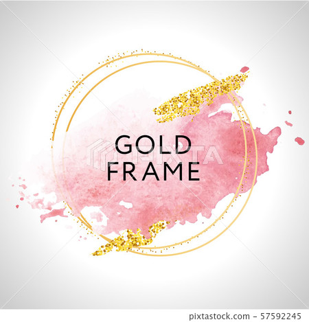 Gold frame paint Hand painted vector brush stroke. - Stock Illustration ...