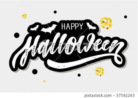 Happy Halloween lettering Calligraphy Brush Text - Stock Illustration ...