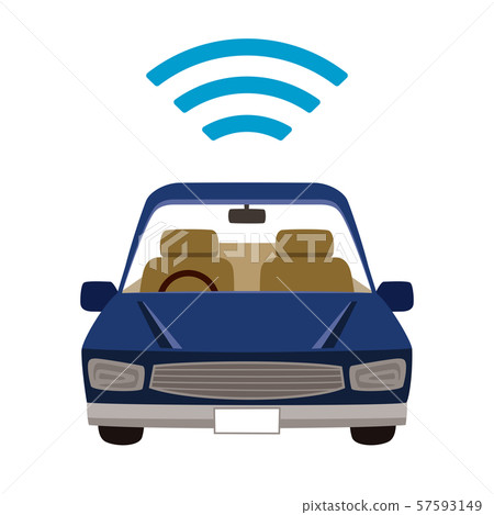 Car sharing autonomous driving car Wi-Fi - Stock Illustration [57593149 ...