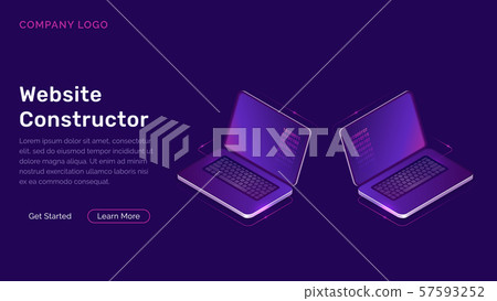 Website constructor isometric concept - Stock Illustration [57593252 ...