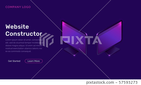Website constructor isometric concept - Stock Illustration [57593273] - PIXTA