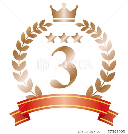Laurel icon 3rd ranking copper - Stock Illustration [57595005] - PIXTA