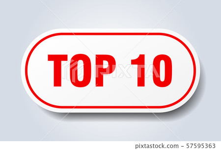 top 10 sign. top 10 rounded red sticker. top 10 - Stock Illustration ...