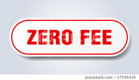 zero fee sign. zero fee rounded red sticker. zero - Stock Illustration ...