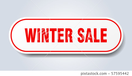 winter sale sign. winter sale rounded red sticker.-插圖素材 [57595442 ...