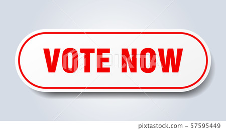 vote now sign. vote now rounded red sticker. vote - Stock Illustration ...