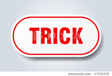 trick sign. trick rounded red sticker. trick-插圖素材 [57595470] - PIXTA圖庫