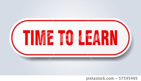 time to learn sign. time to learn rounded red - Stock Illustration ...