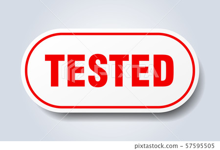 tested sign. tested rounded red sticker. tested - Stock Illustration ...