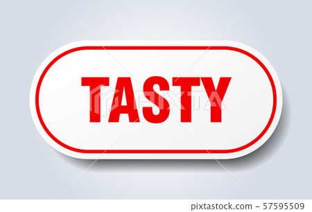 tasty sign. tasty rounded red sticker. tasty - Stock Illustration ...