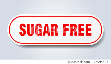 sugar free sign. sugar free rounded red sticker. - Stock Illustration ...