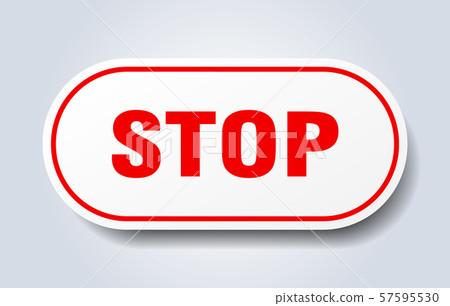 stop sign. stop rounded red sticker. stop - Stock Illustration ...