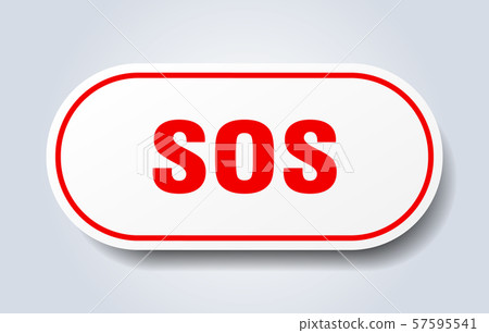 sos sign. sos rounded red sticker. sos - Stock Illustration [57595541 ...
