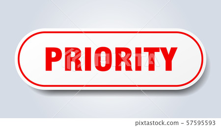 priority sign. priority rounded red sticker. - Stock Illustration ...