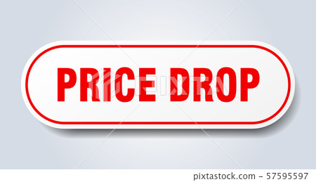price drop sign. price drop rounded red sticker. - Stock Illustration ...