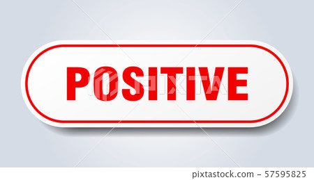 positive sign. positive rounded red sticker. - Stock Illustration ...