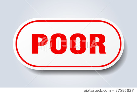 poor sign. poor rounded red sticker. poor - Stock Illustration ...