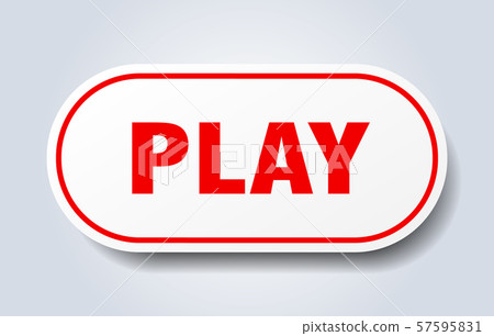play sign. play rounded red sticker. play - Stock Illustration ...