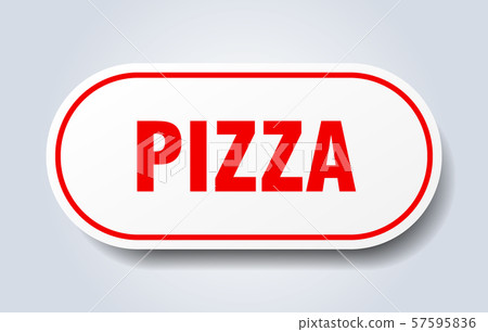 pizza sign. pizza rounded red sticker. pizza - Stock Illustration ...