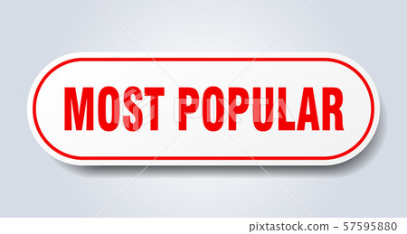 most popular sign. most popular rounded red - 스톡일러스트 [57595880] - PIXTA