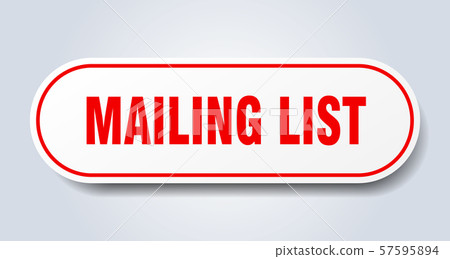 mailing list sign. mailing list rounded red - Stock Illustration ...