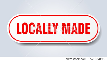 locally made sign. locally made rounded red - Stock Illustration ...