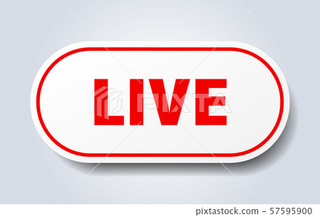 live sign. live rounded red sticker. live-插圖素材 [57595900] - PIXTA圖庫