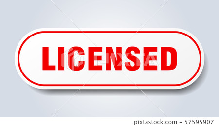 licensed sign. licensed rounded red sticker. - Stock Illustration ...