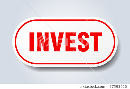 invest sign. invest rounded red sticker. invest - Stock Illustration ...
